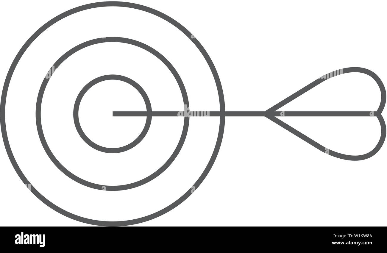 Arrow bullseye icon in thin outline style. Business sport target ...