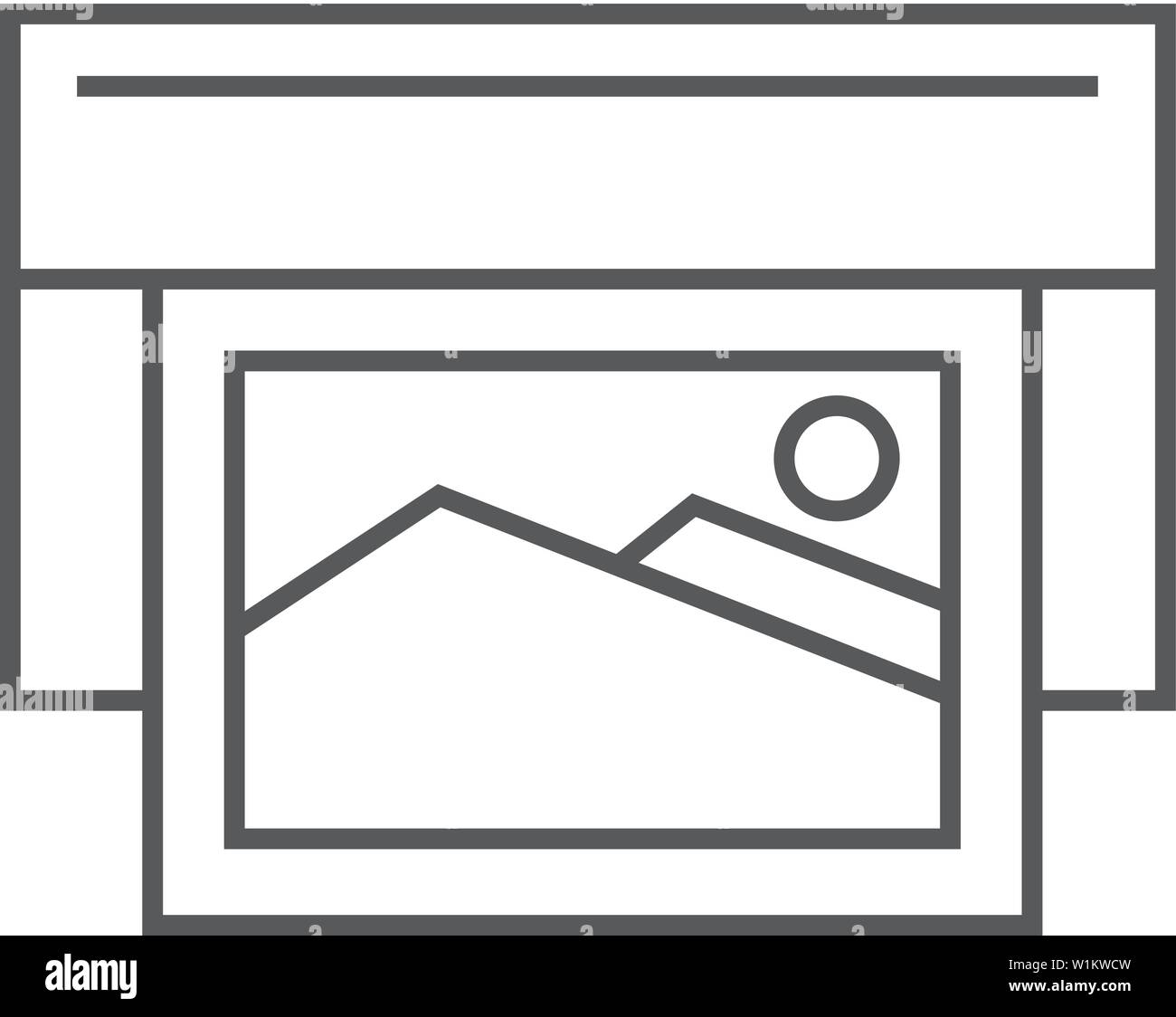 Offset printing icon in thin outline style. Print shop service ...