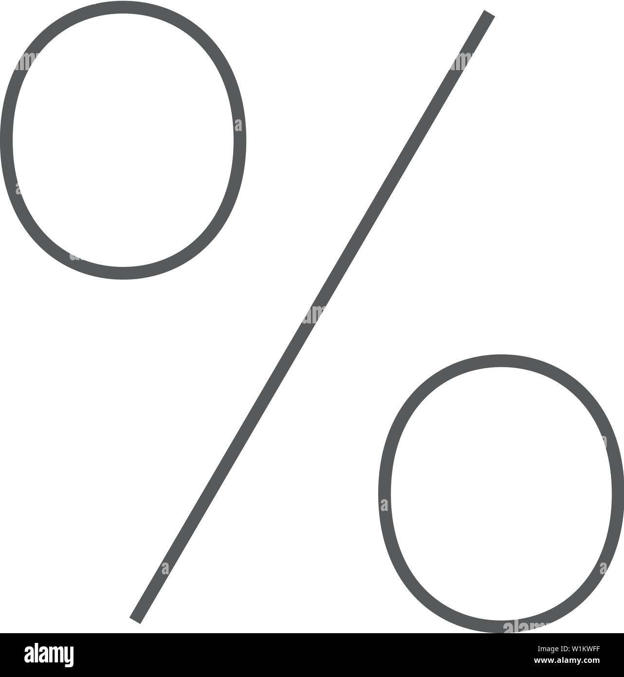 Percent symbol icon in thin outline style. Math mathematics number ...