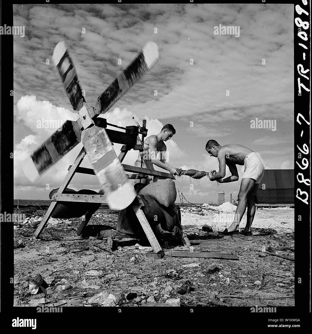 Washing machines used on Eniwetok Island. Even the Marine inventors of ...