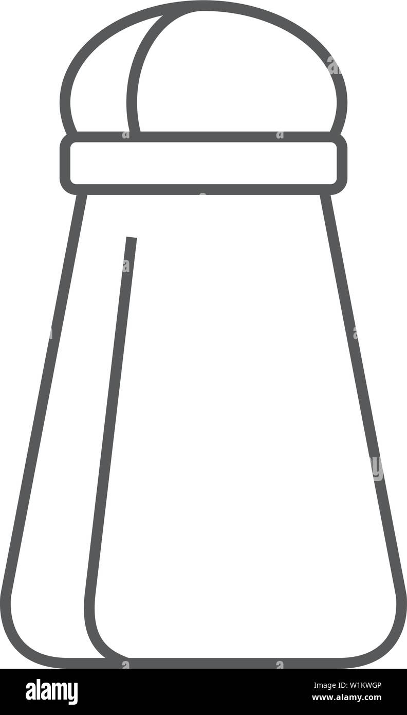Pepper pot icon in thin outline style. Restaurant table dinner pickle ...