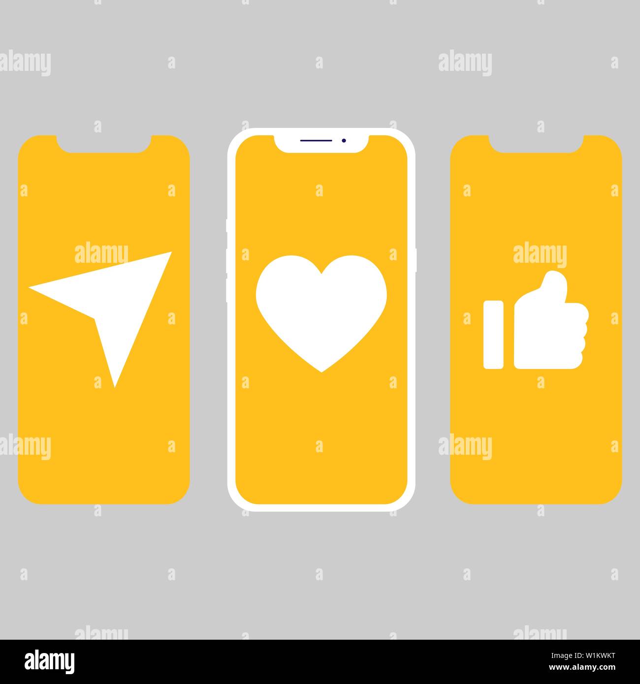 Set mobile ui screens hi-res stock photography and images - Alamy