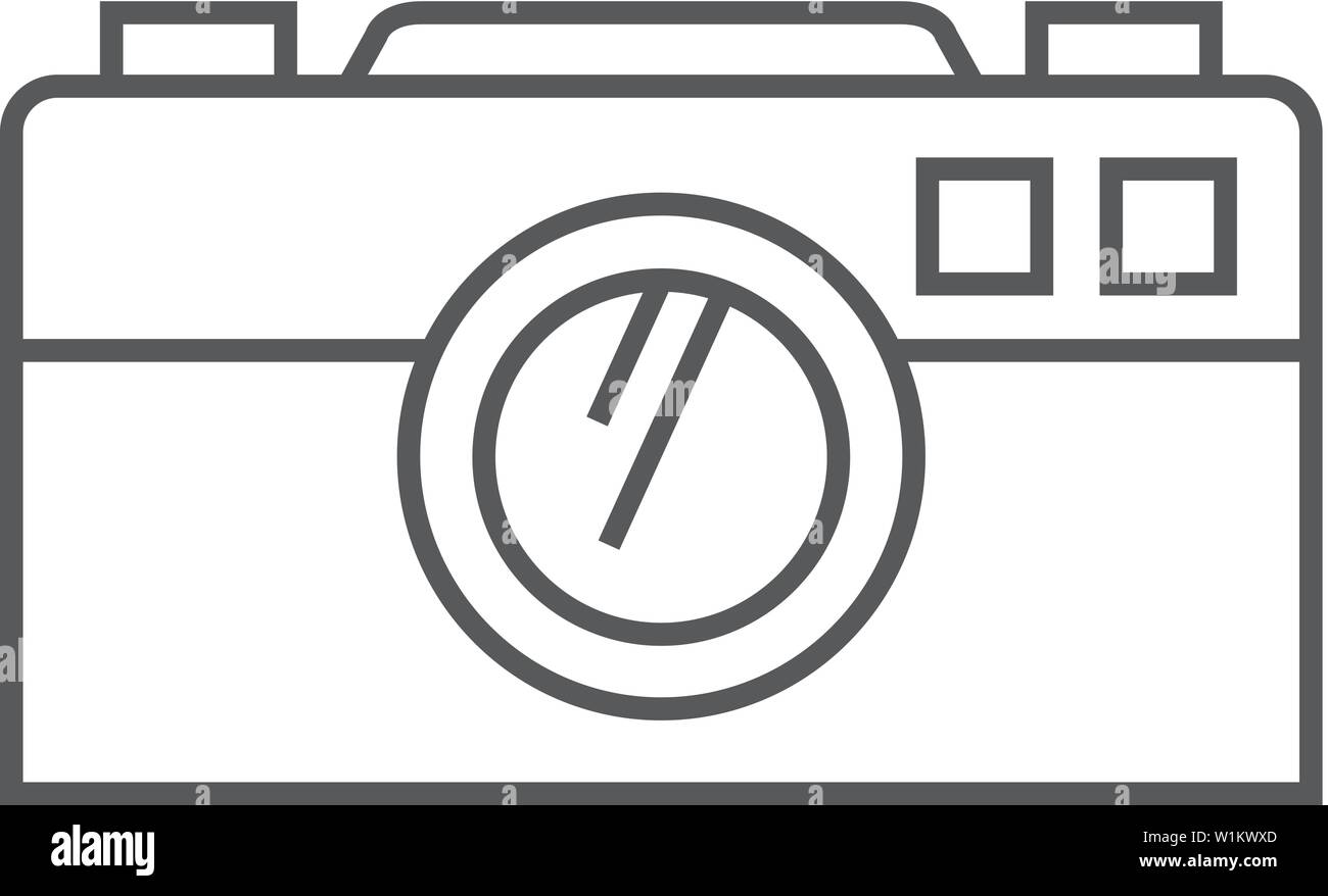 Range finder camera icon in thin outline style. Digital photography ...