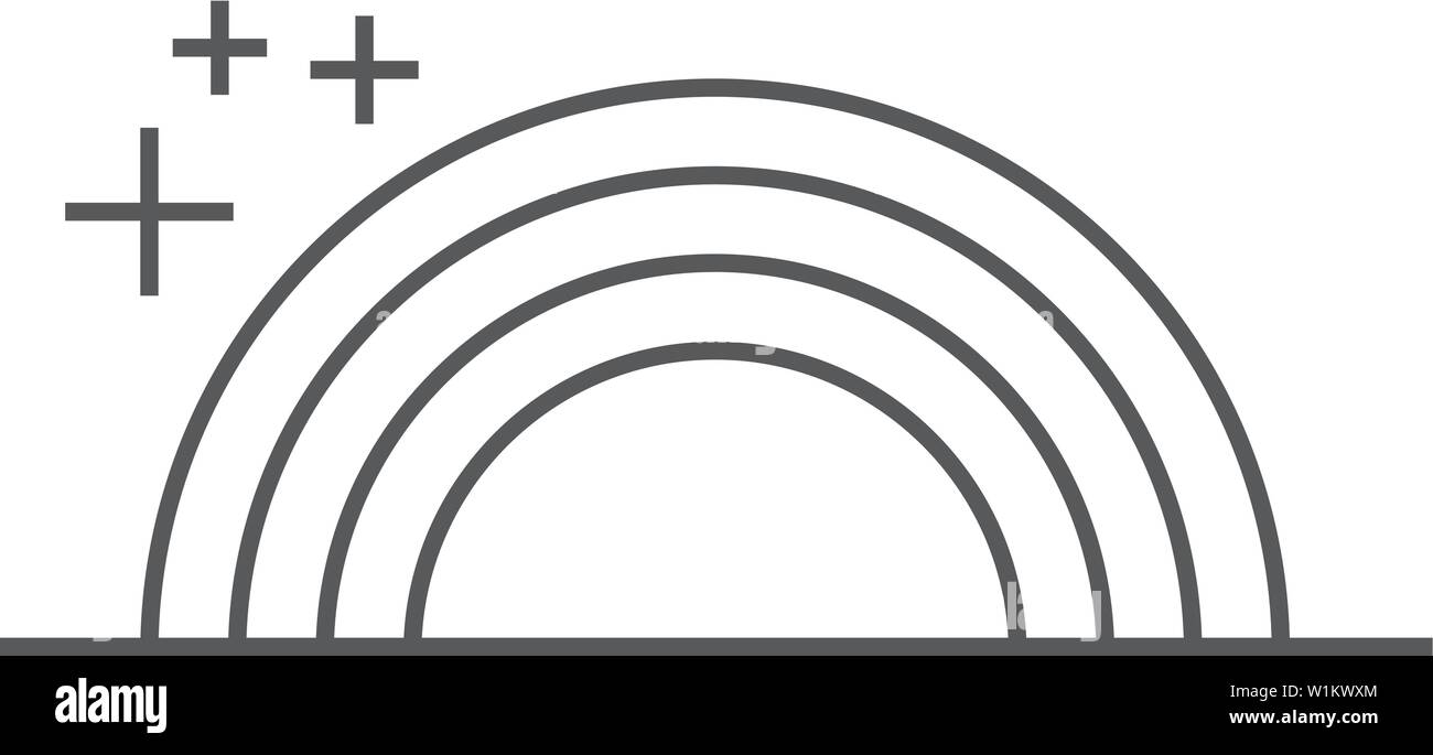 Rainbow icon in thin outline style. Colors arch curve weather Stock ...
