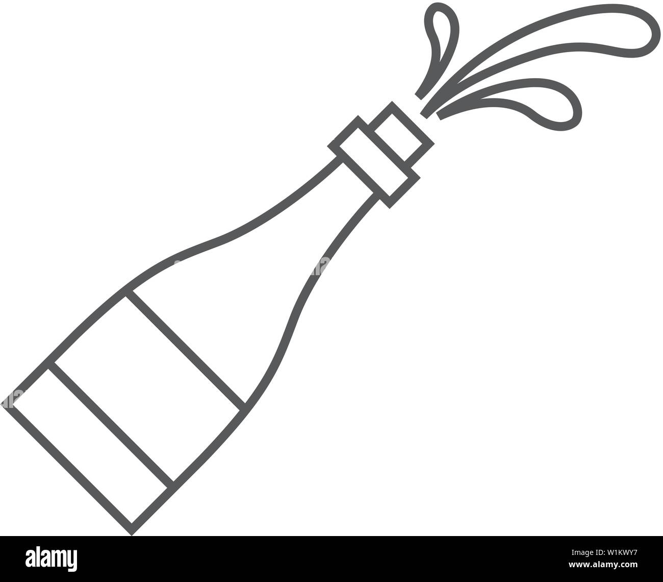 Champagne spray icon in thin outline style. Race podium celebration ...