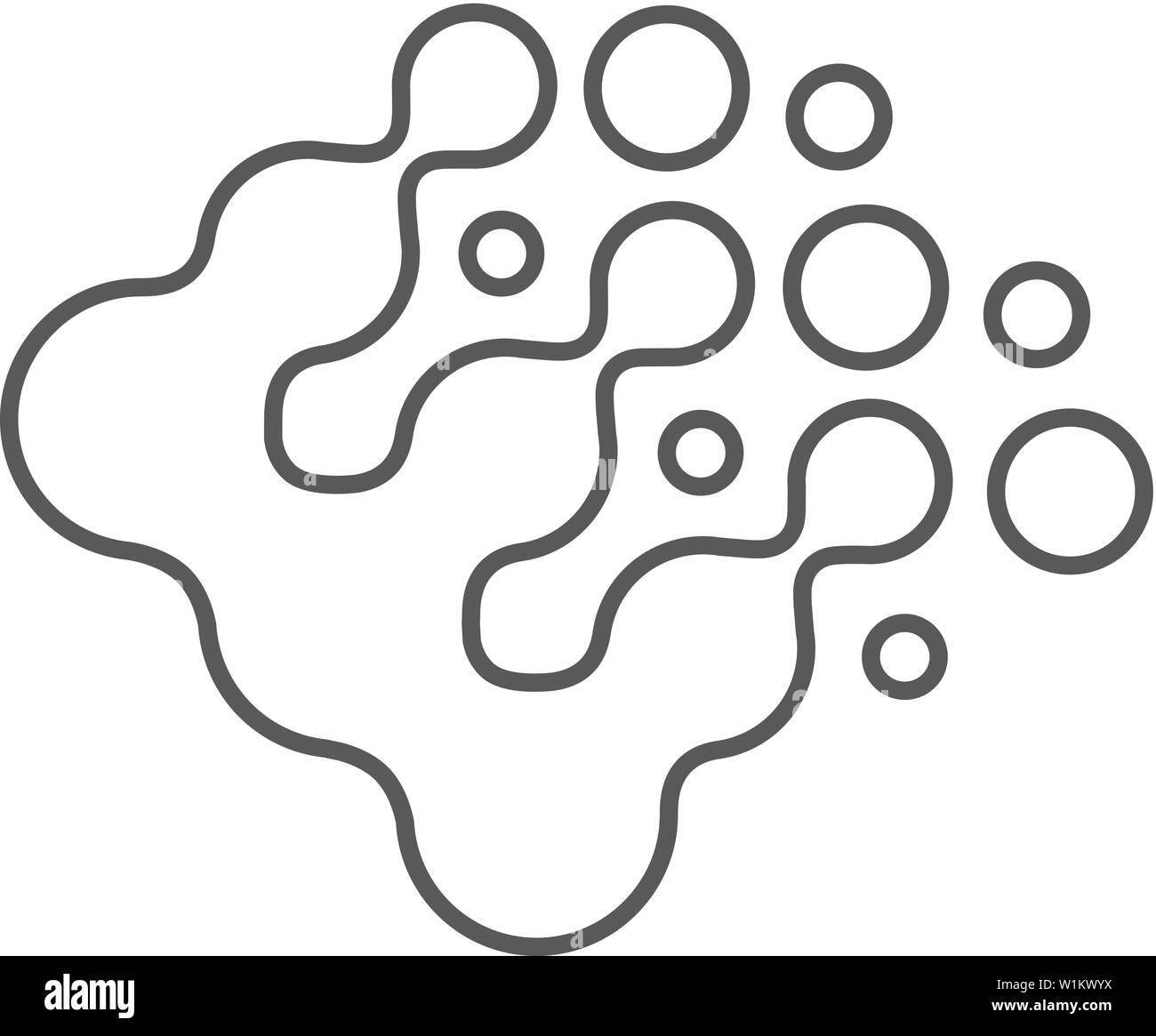 Printing raster dots icon in thin outline style. Print color density ...