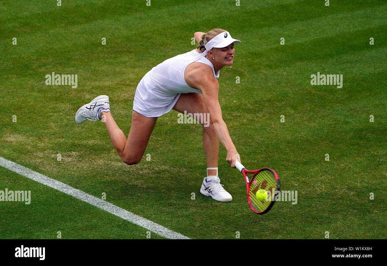 Harriet Dart in action during her doubles match on day three of the ...