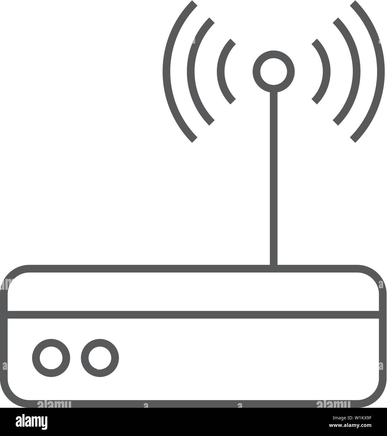 Router icon in thin outline style. Internet connection, WiFi Stock ...