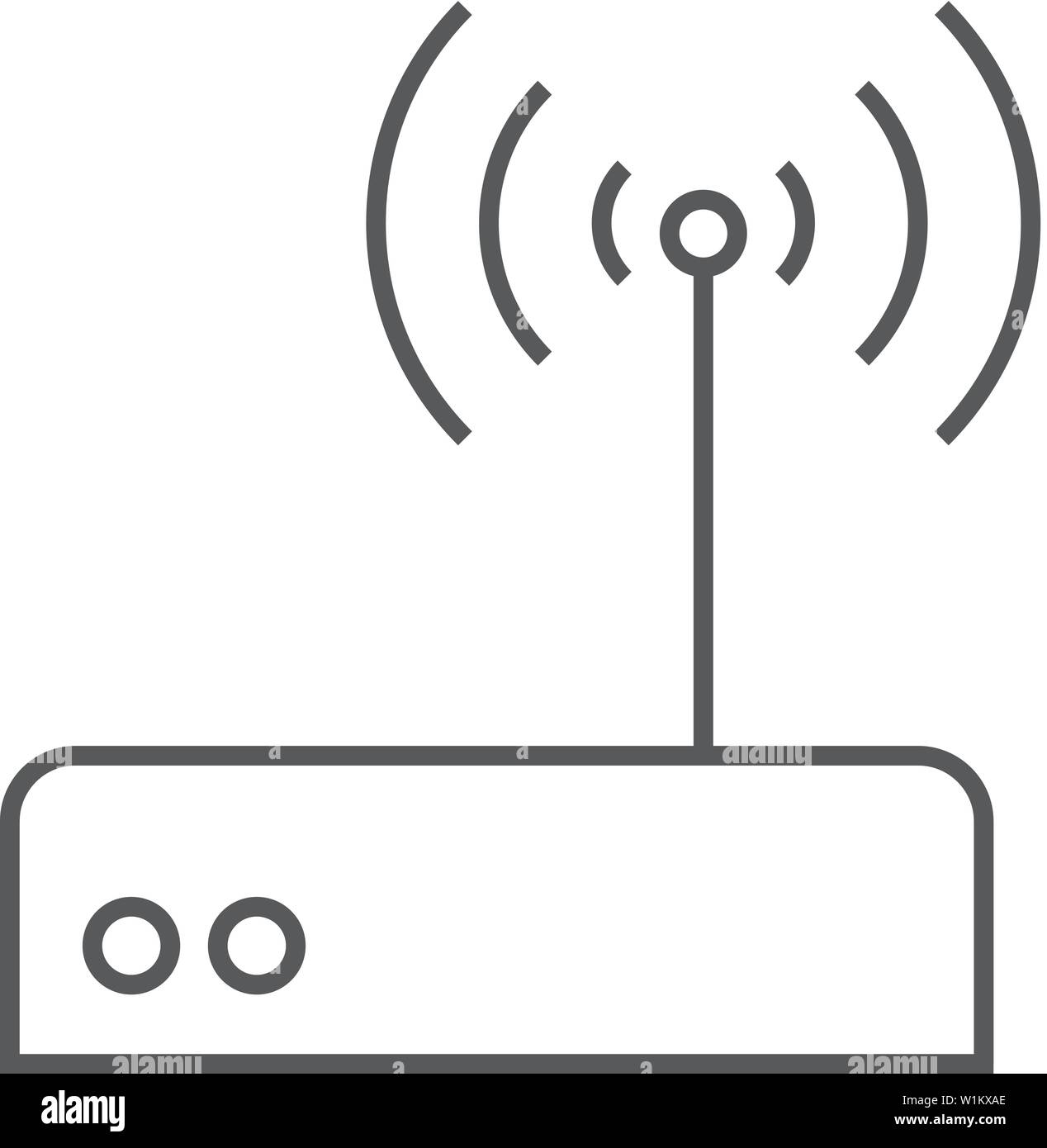 Internet Router Icon In Thin Outline Style Connection Data Networking