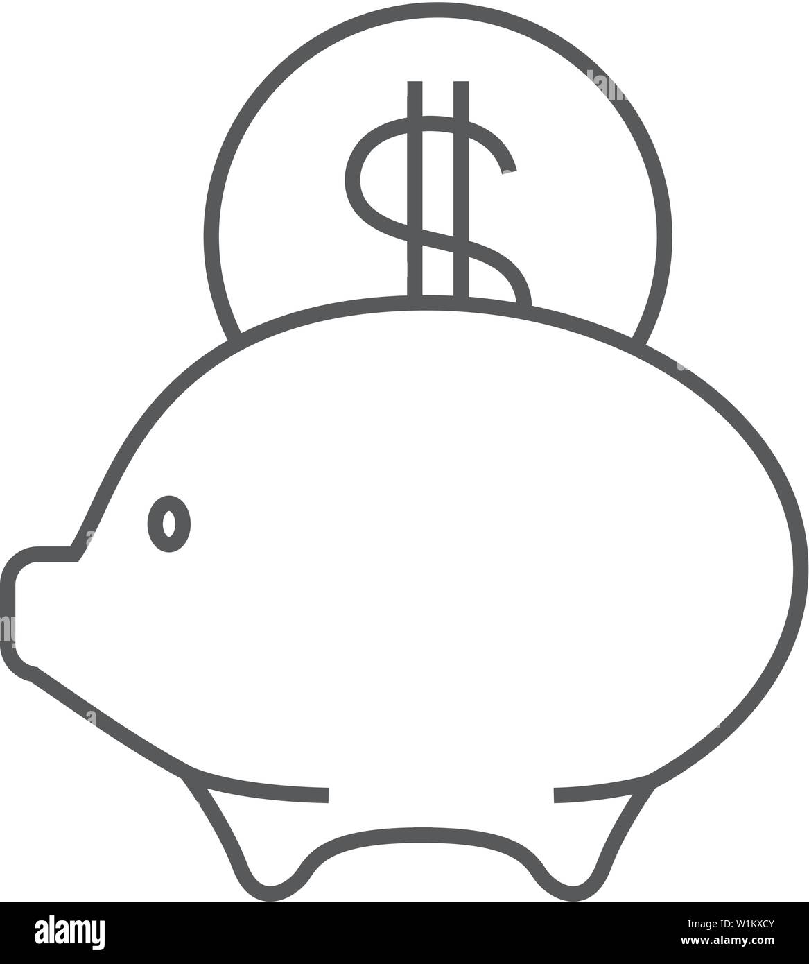 Piggy Bank Outline Clip Art