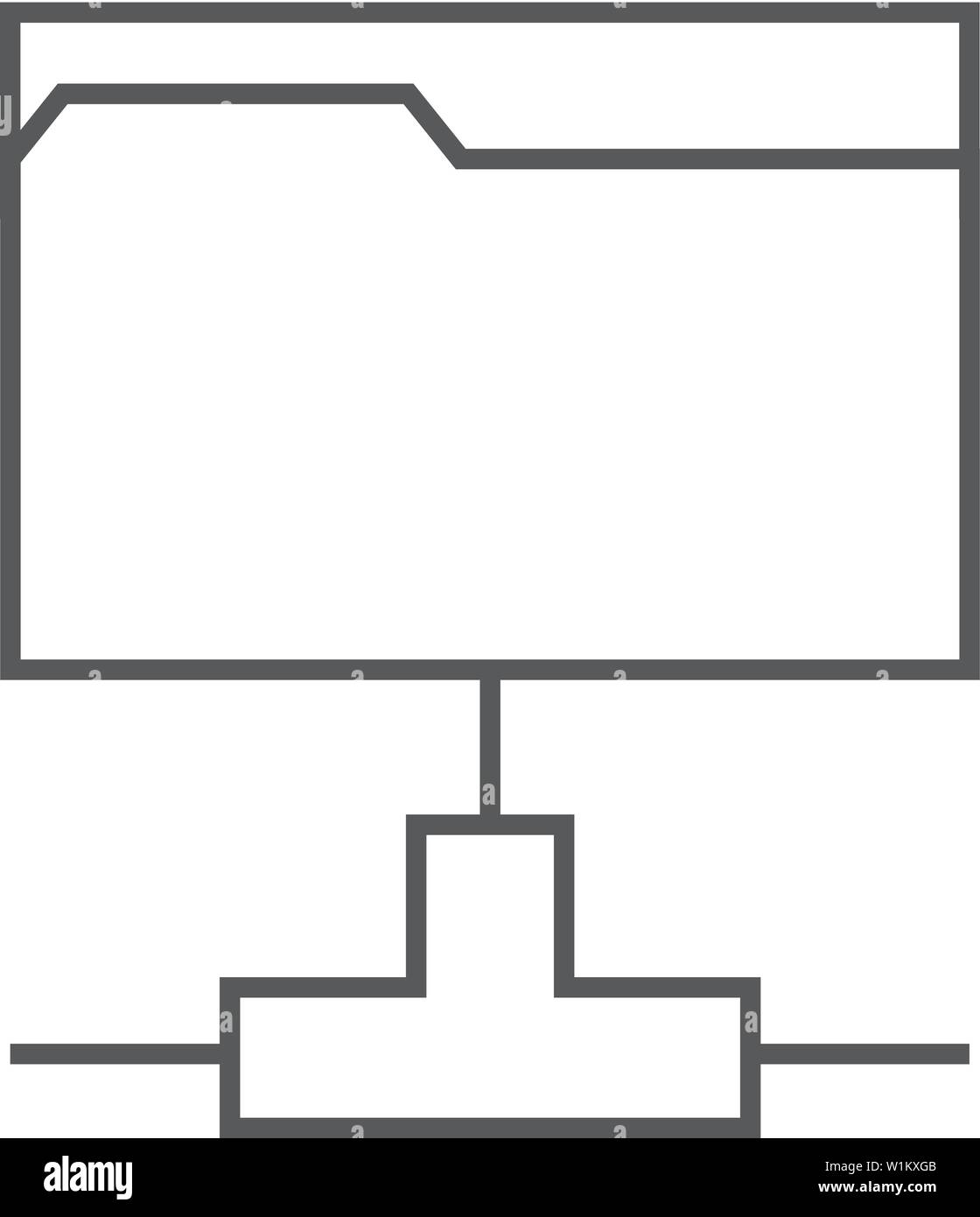 Shared folder icon in thin outline style. Computer network, file ... Shared folder icon in thin outline style. Computer network, file ...