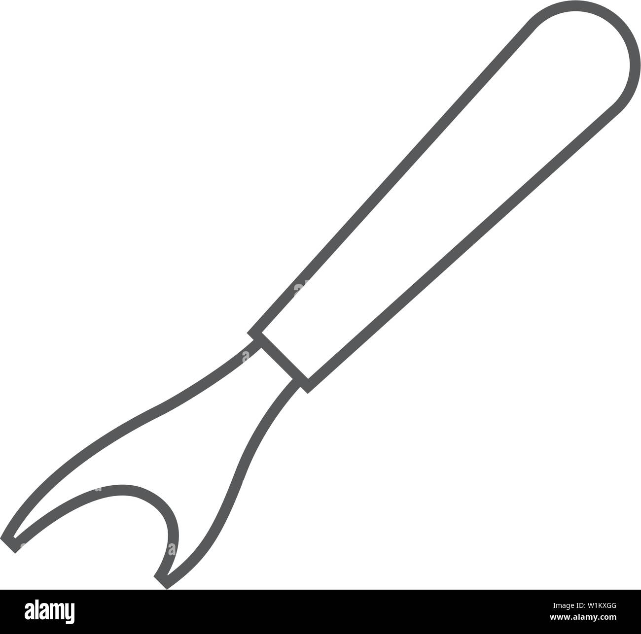 Seam ripper icon in thin outline style. Sewing tailor dressmaker ...