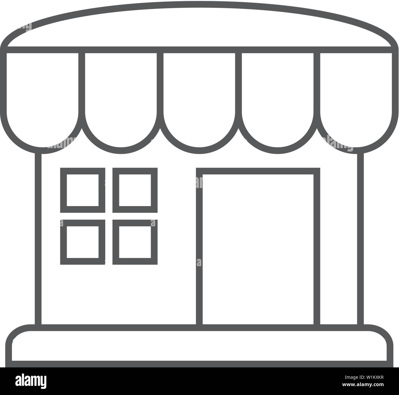 Shop icon in thin outline style. Buying ecommerce market retail store ...