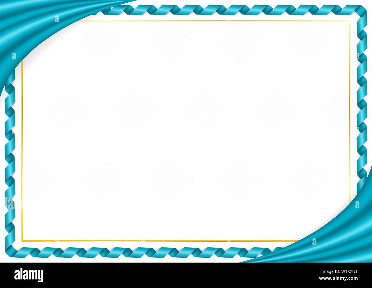 Border made with Kazakhstan national colors. Template elements for your ...