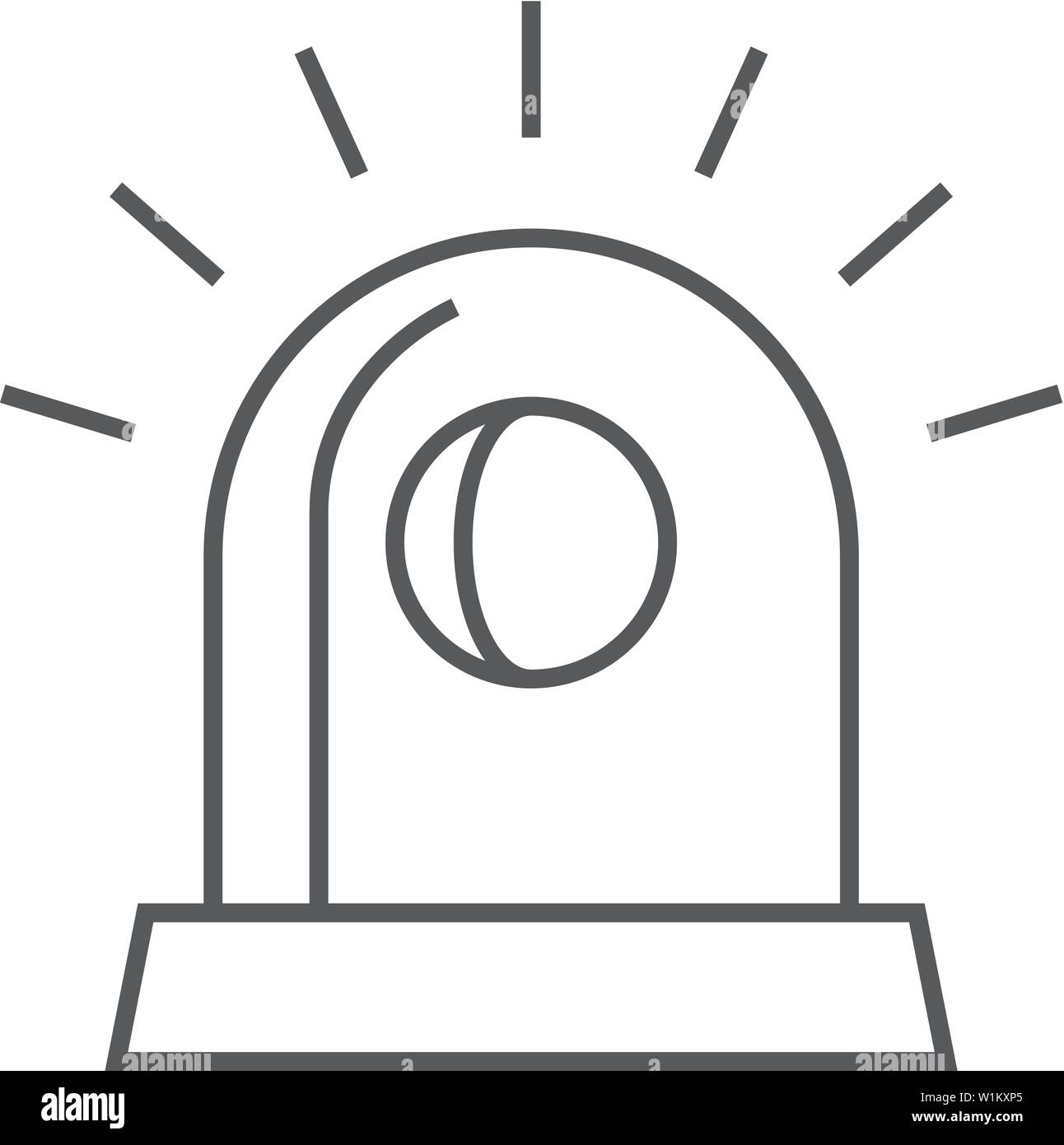 Siren icon in thin outline style. Emergency ambulance healthcare ...