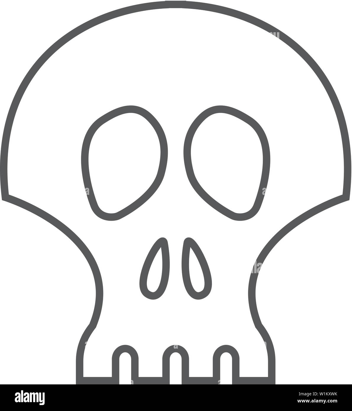 Skeleton icon in thin outline style. Skull Halloween accessories ...