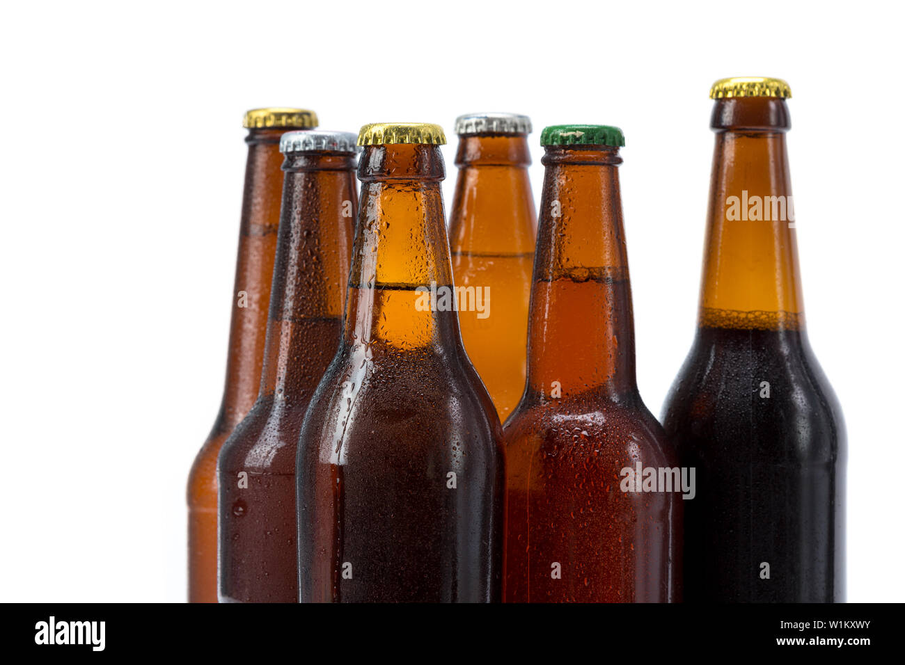 Set of beer bottles isolated Stock Photo - Alamy