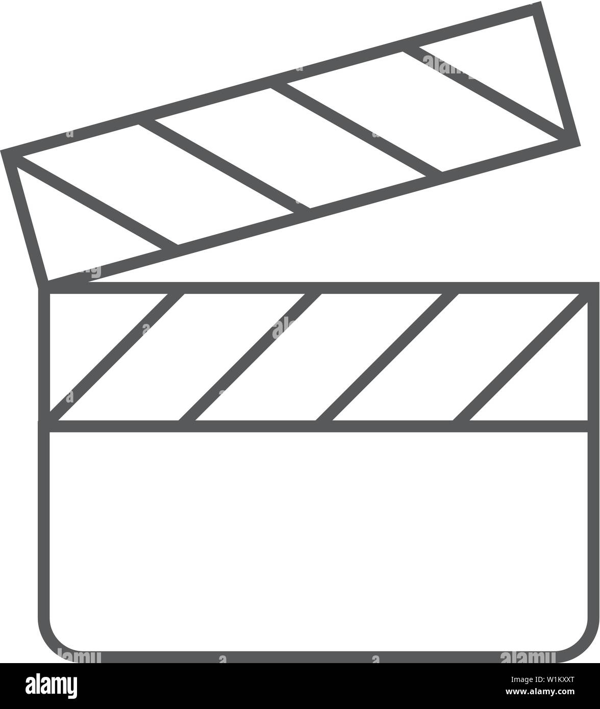 Cinema film icon in thin outline style. Symbol records take start Stock ...