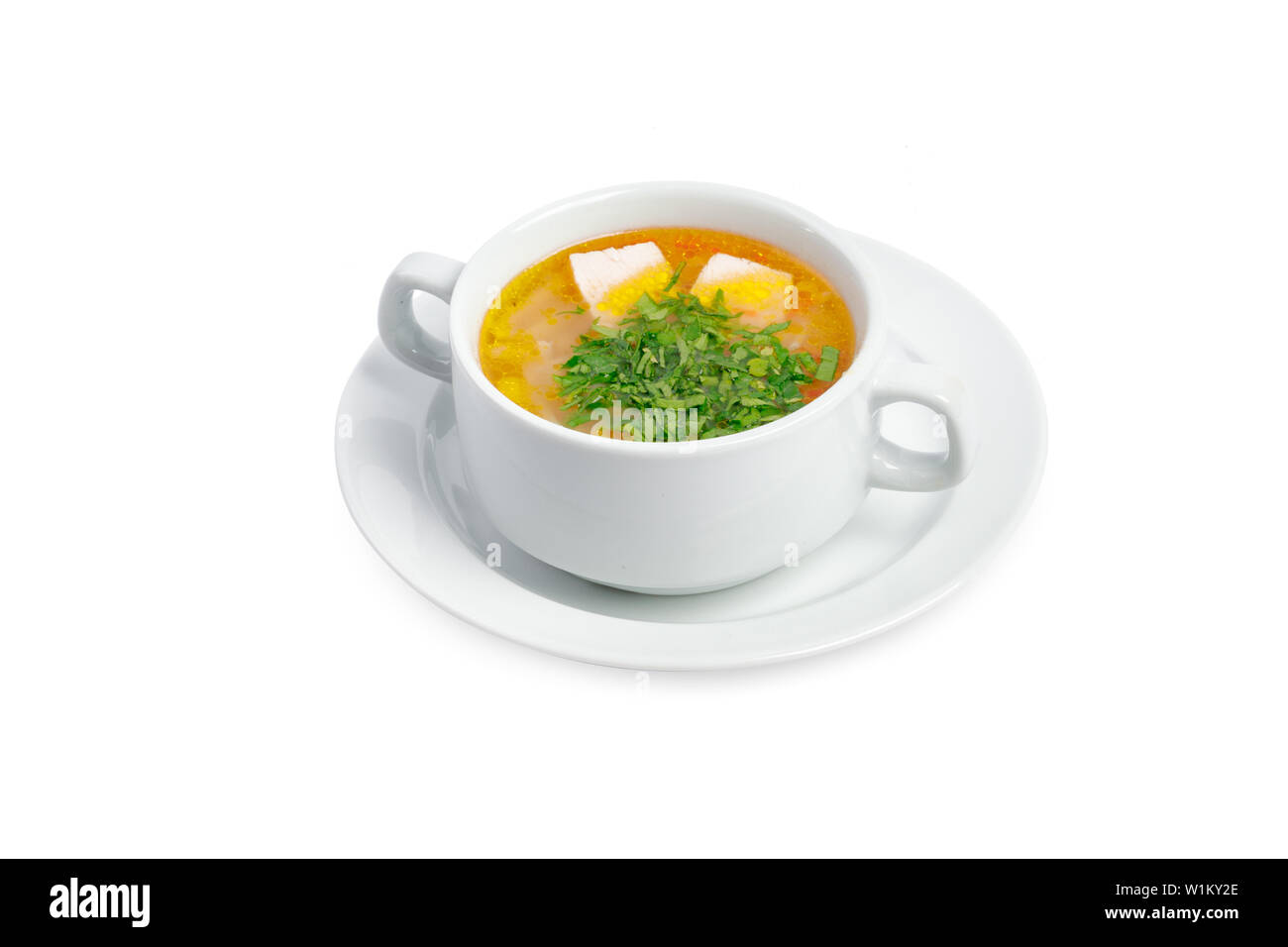 soup isolated on a white background Stock Photo - Alamy