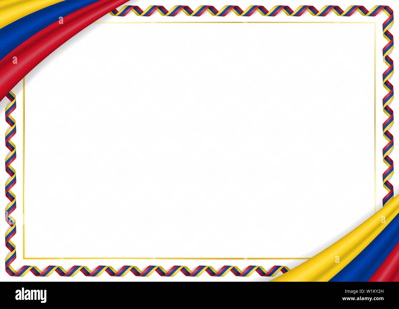 Border made with Colombia national colors. Template elements for your ...