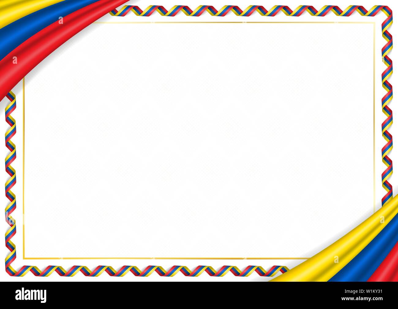 Border made with Ecuador national colors. Template elements for your ...