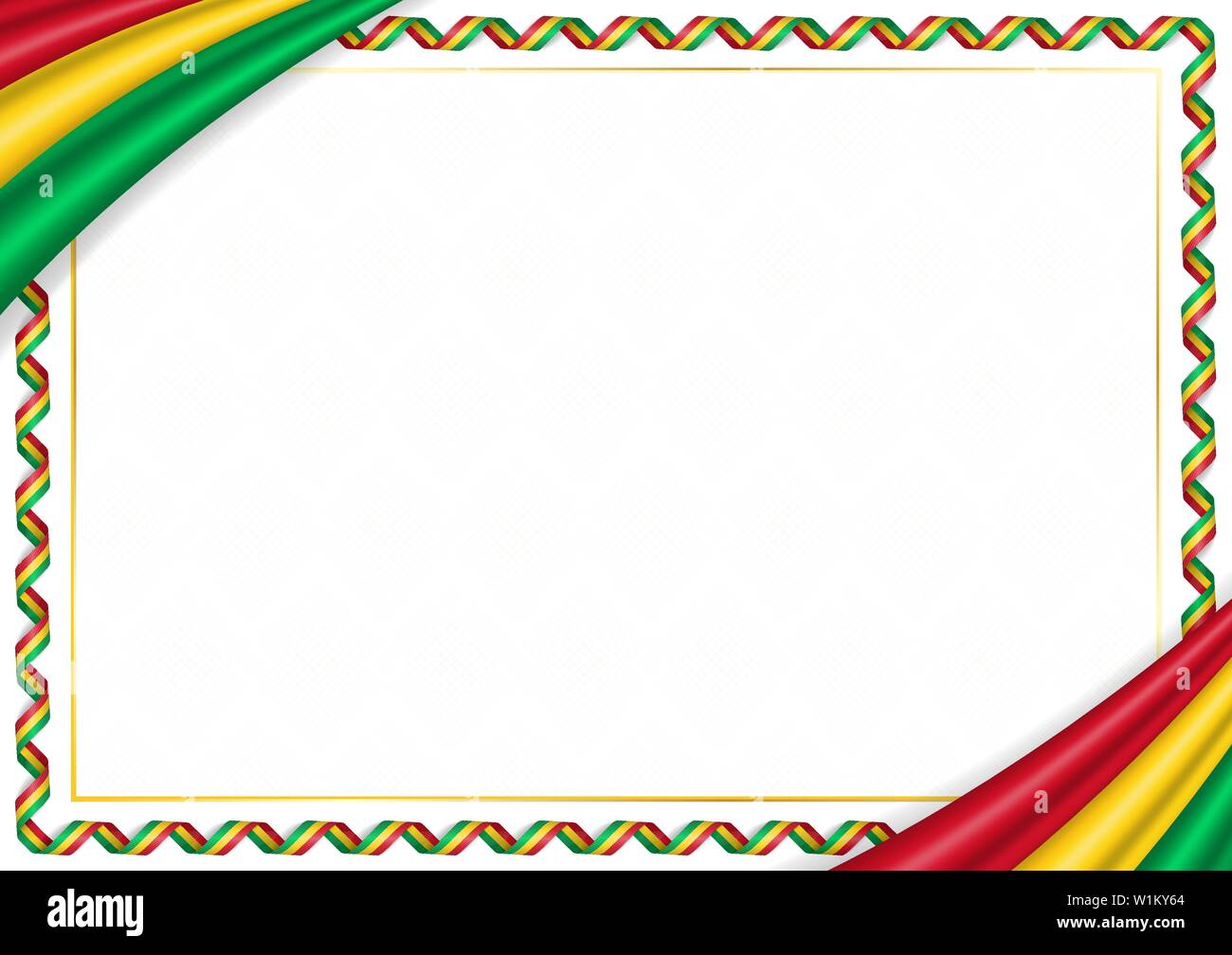 Border made with Guyana national colors. Template elements for your certificate and diploma ...
