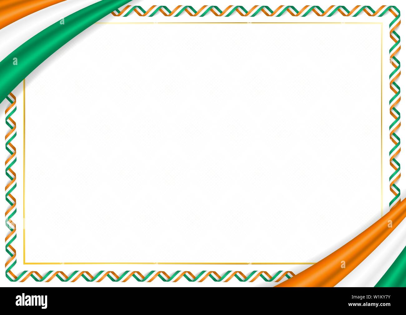 Border made with Ivory Coast national colors. Template elements for ...