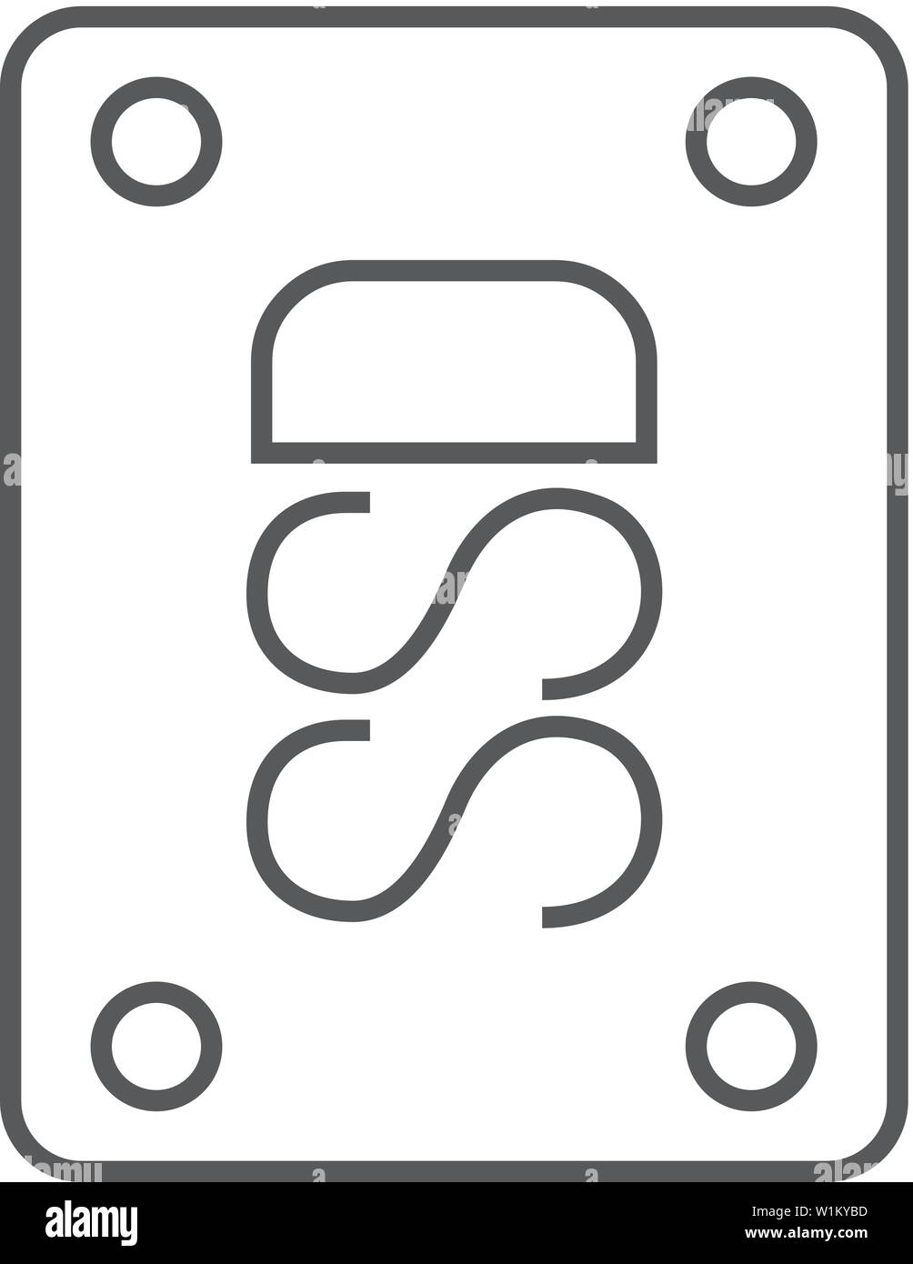 Solid state drive icon in thin outline style. Computer storage SSD ...