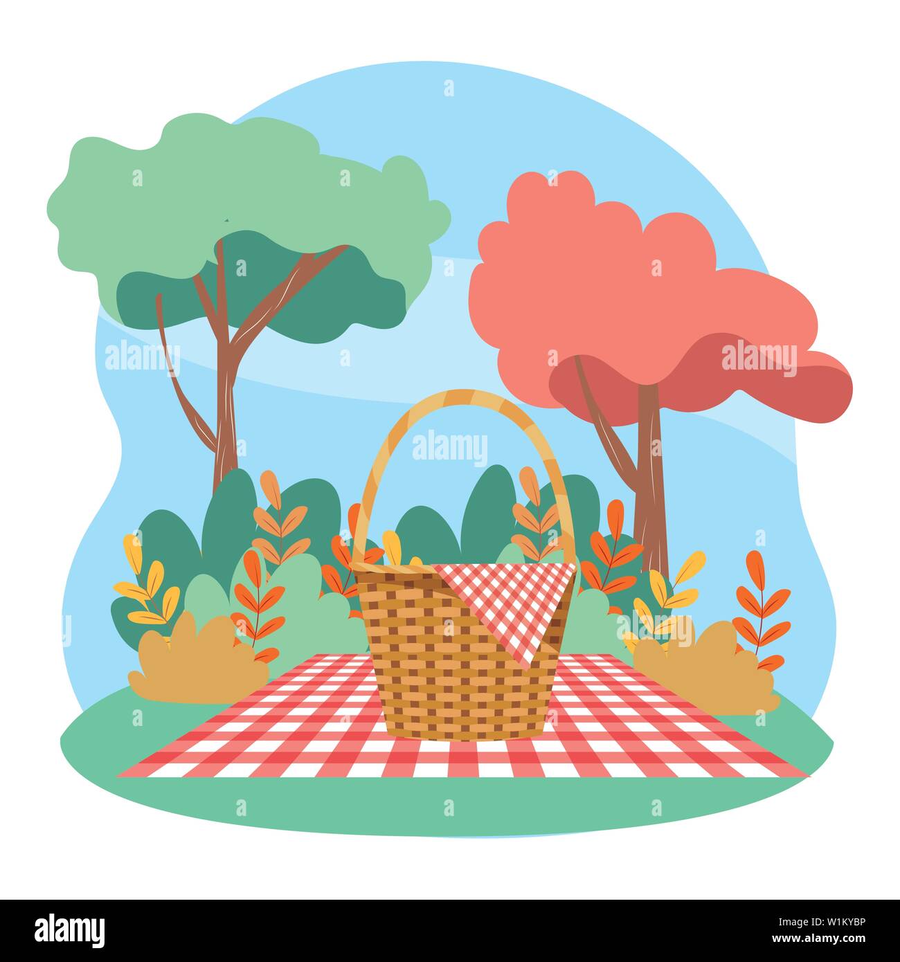 Picnic basket design, Food summer outdoor leisure healthy spring lunch ...