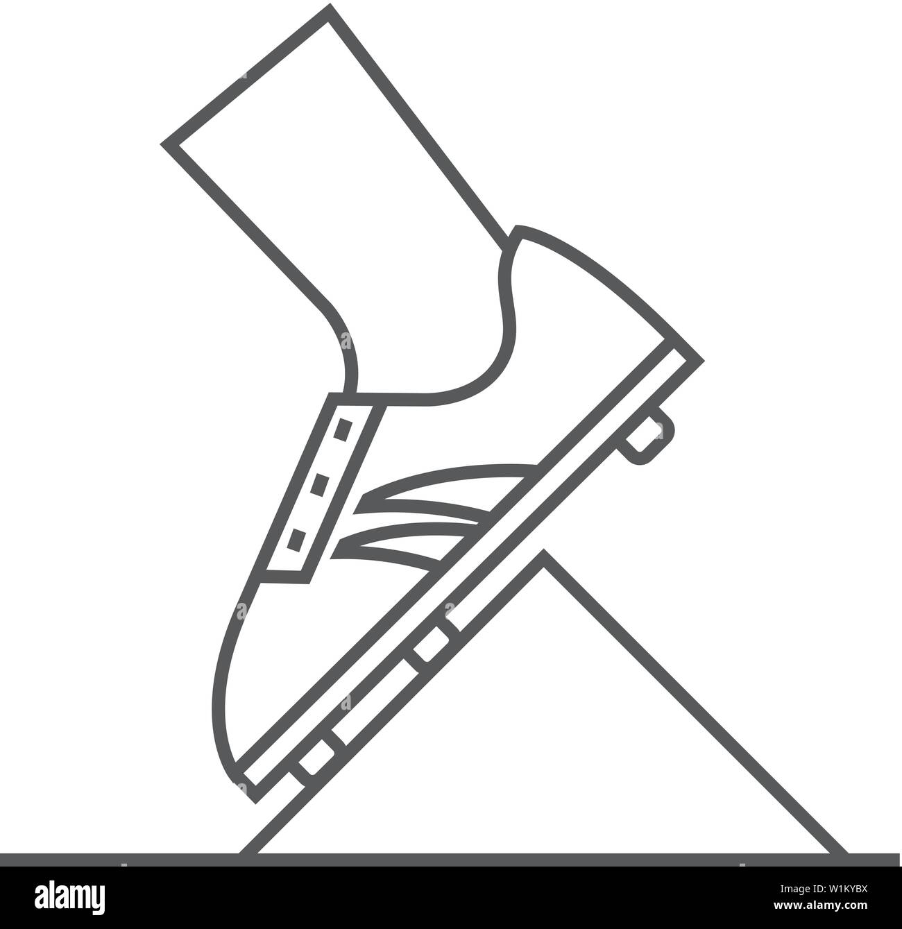 Starting block icon in thin outline style. Sport sprint running get set ...