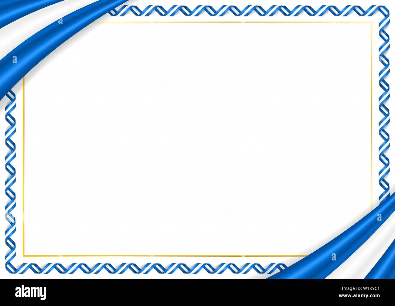 Border made with Nicaragua national colors. Template elements for your ...