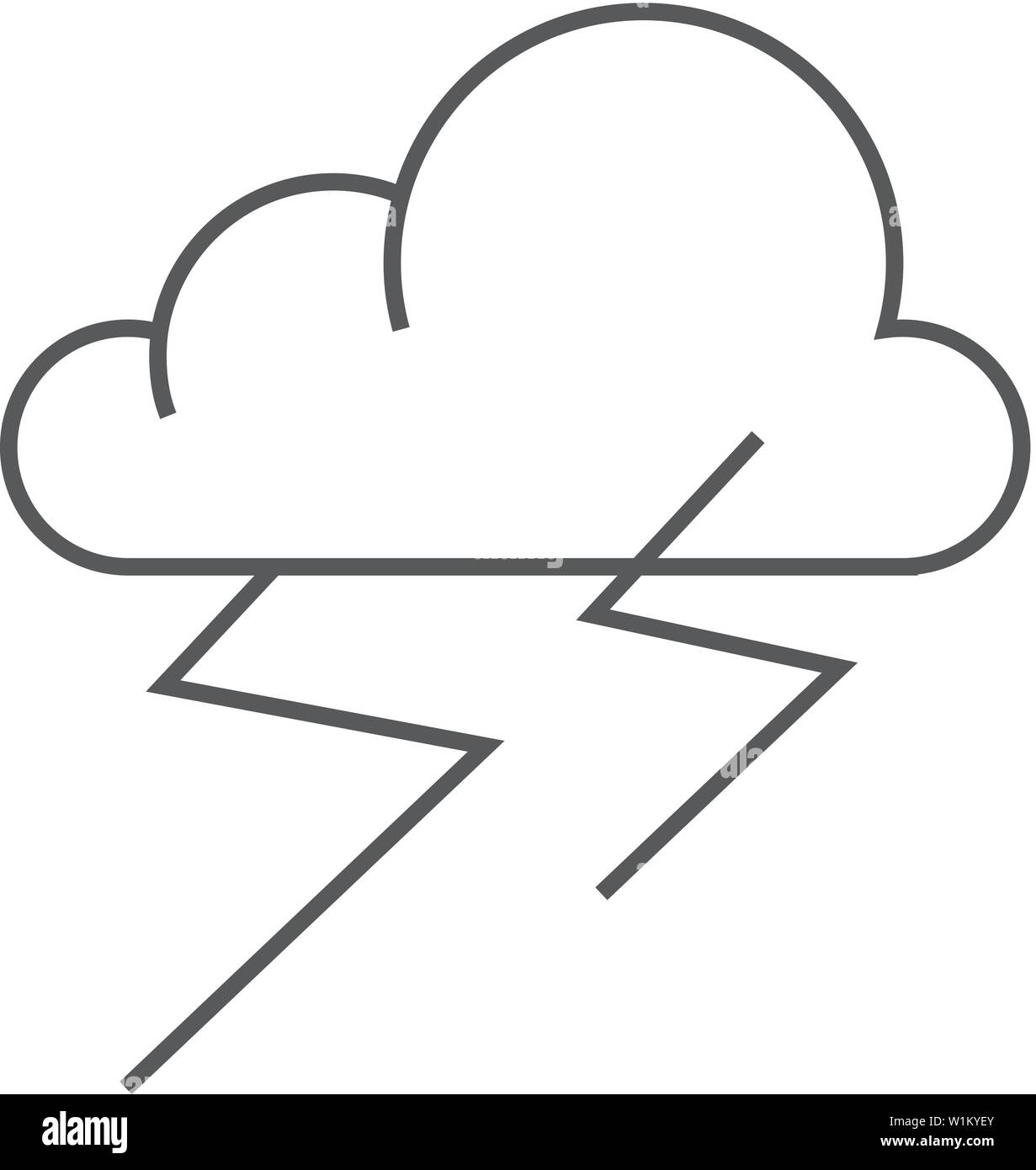 Weather overcast storm icon in thin outline style. Nature forecast ...