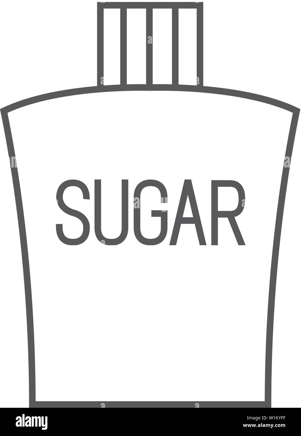 Sugar packaging icon with cross sign in thin outline style Stock Vector ...
