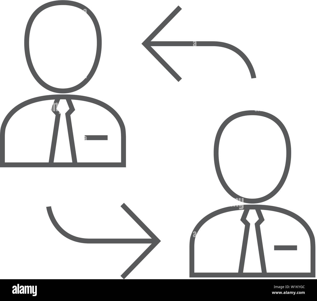 Employee rotation icon in thin outline style. Position human resources ...