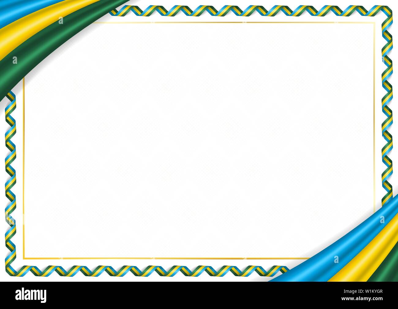 Border made with Rwanda national colors. Template elements for your ...