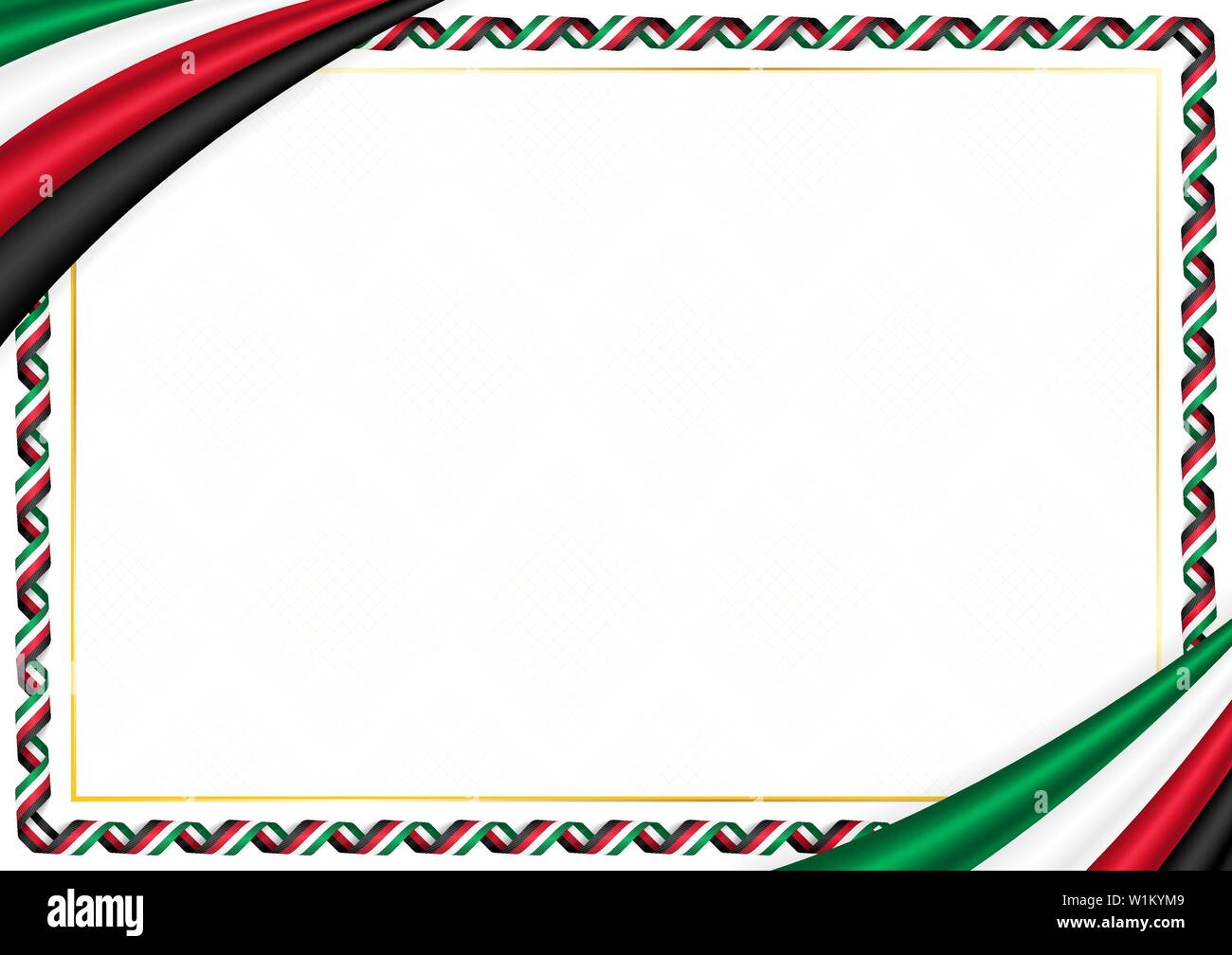 Border made with Kuwait national colors. Template elements for your ...