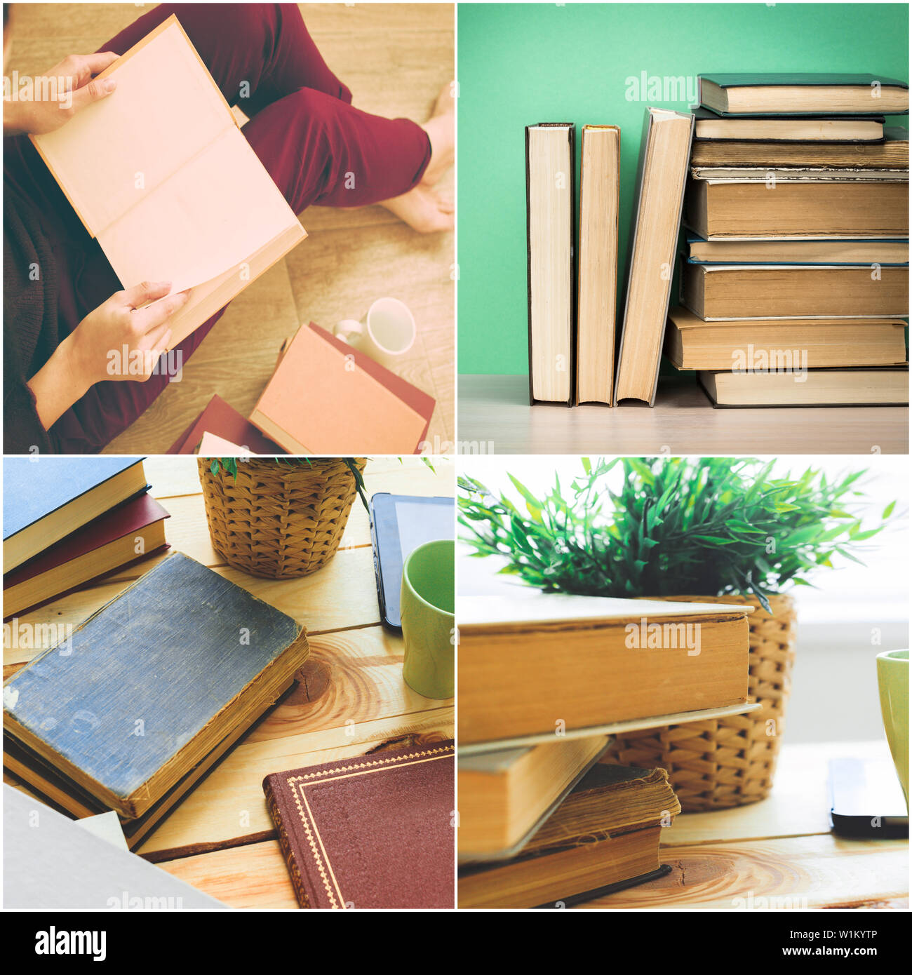 Ancient books on table Cut Out Stock Images & Pictures - Alamy