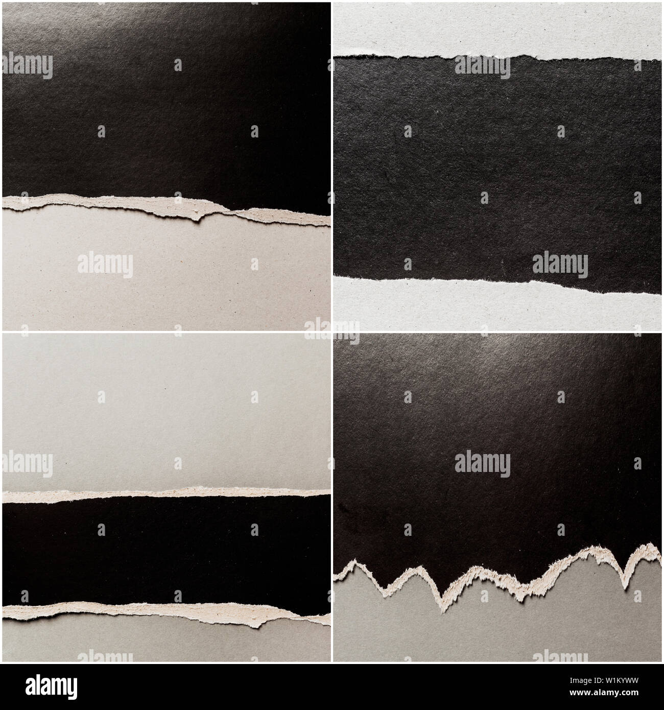 Black and white torn paper collage Cut Out Stock Images & Pictures - Alamy