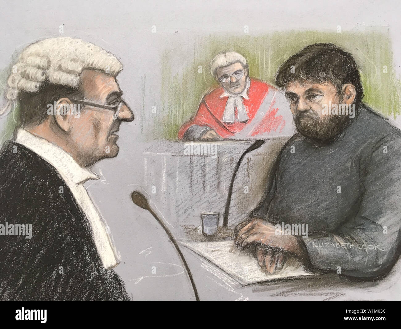Court artist sketch by elizabeth cook of carl beech hi-res stock ...