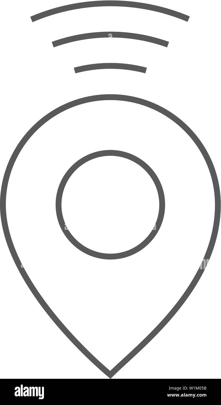 Pin location map icon in thin outline style Stock Vector Image & Art ...