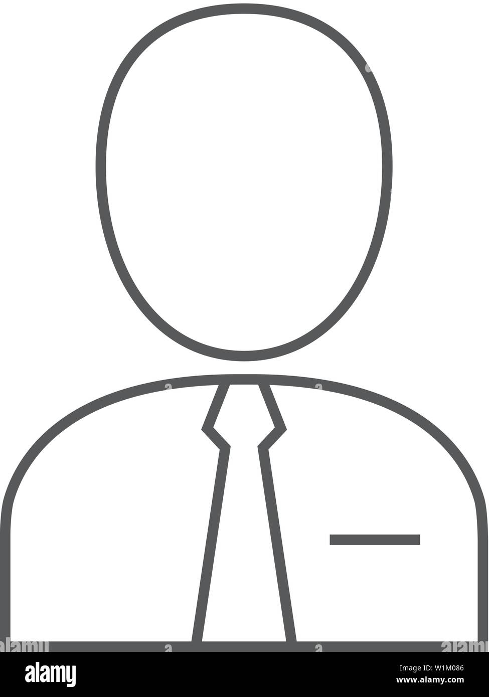 User avatar icon in thin outline style. Social media blog forum group ...