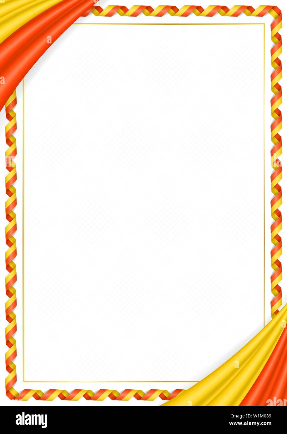Border made with Bhutan national colors. Template elements for your ...