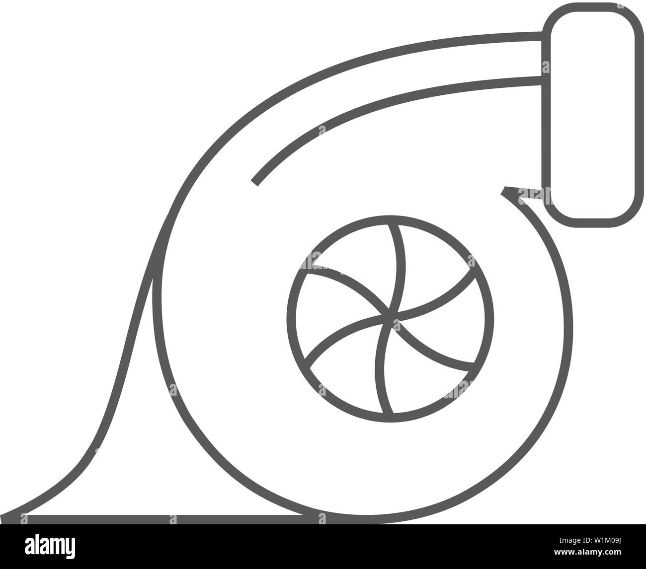 Turbo charger icon in thin outline style. Automobile car sport speed ...
