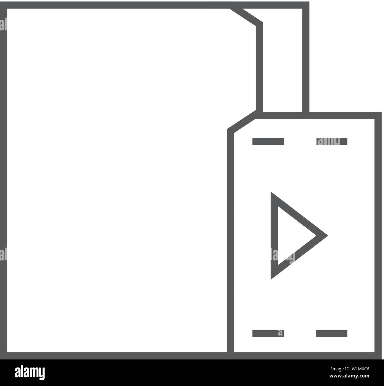 Movie folder icon in thin outline style. Computer files cinema media ...