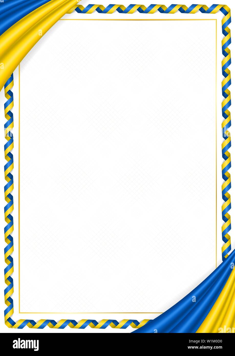 Border made with Ukraine national colors. Template elements for your ...