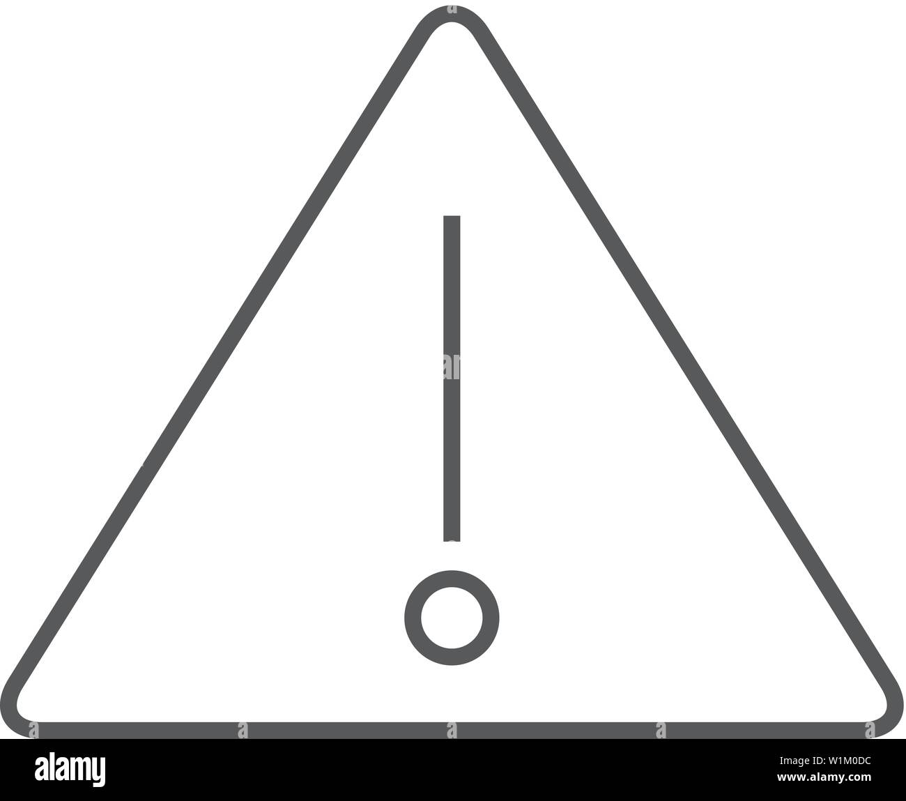 Warning sign icon in thin outline style. Beware notice triangle safety ...