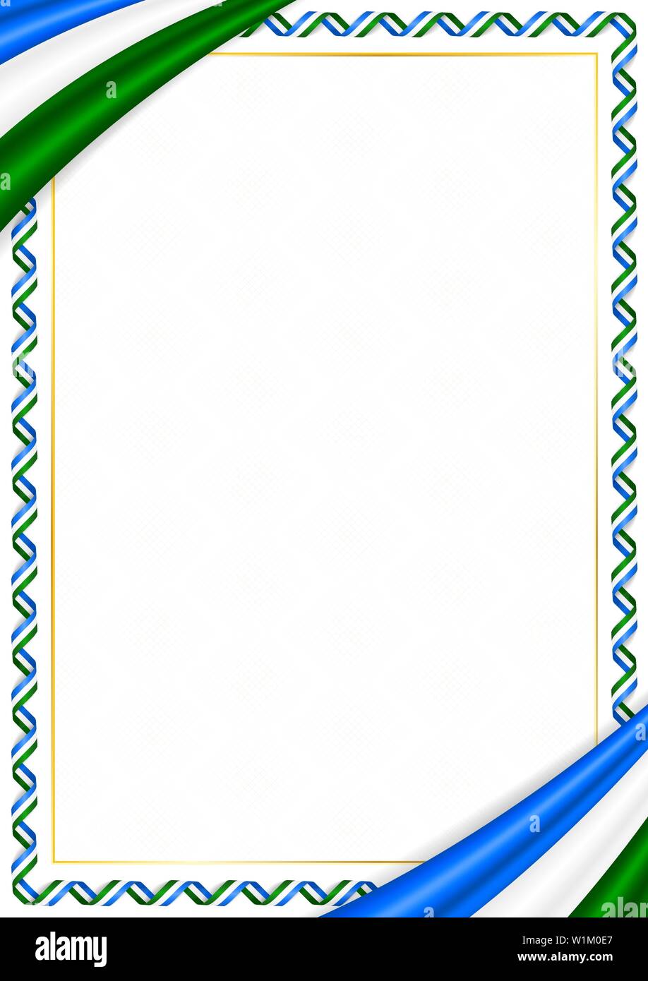 Border made with Bashkortostan national colors. Template elements for ...