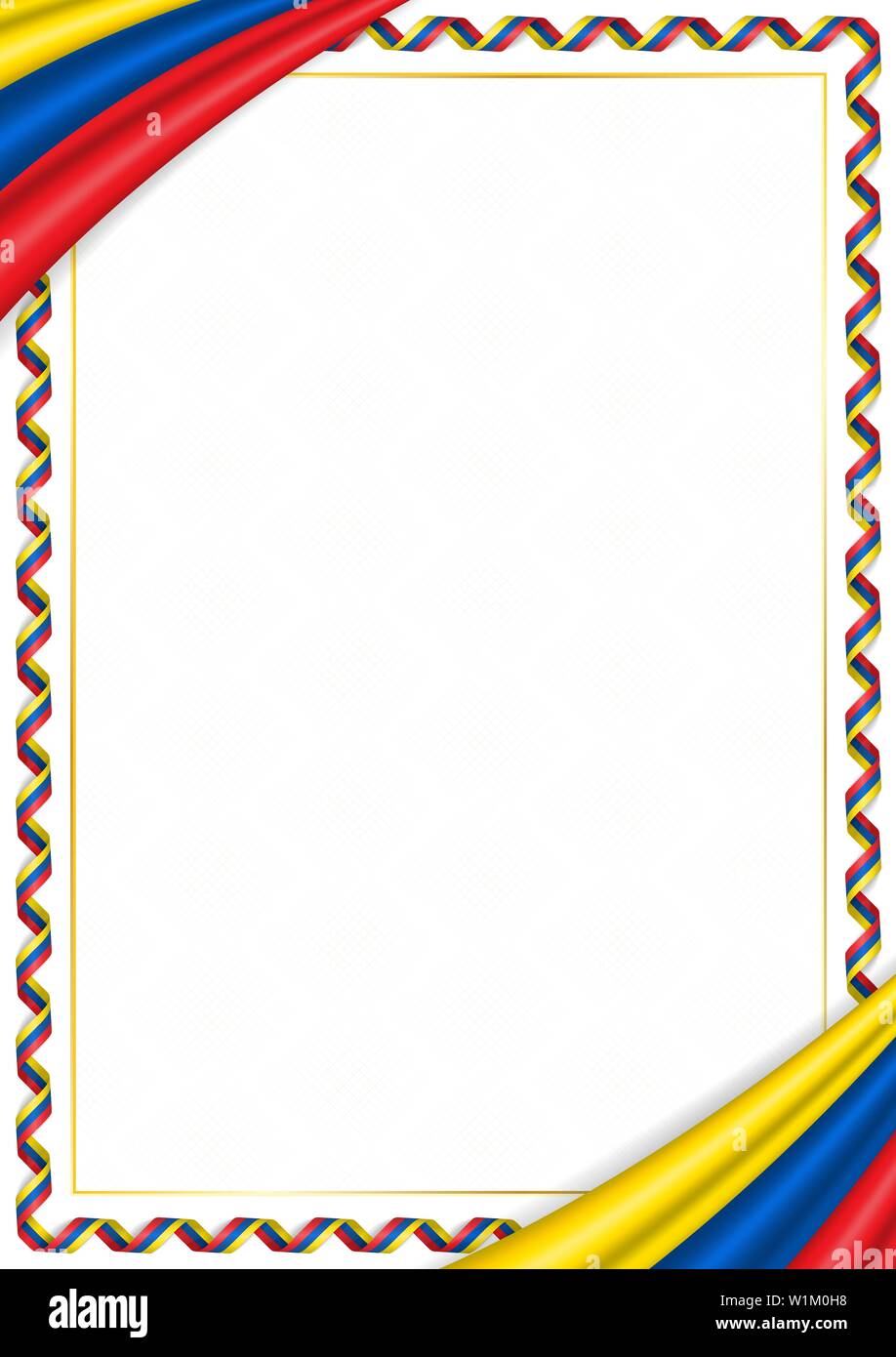 Border made with Ecuador national colors. Template elements for your ...