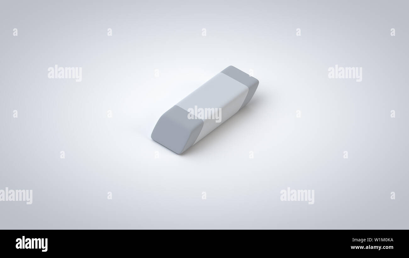 Eraser of white case, realistic 3D rendered, isolated on white with ...