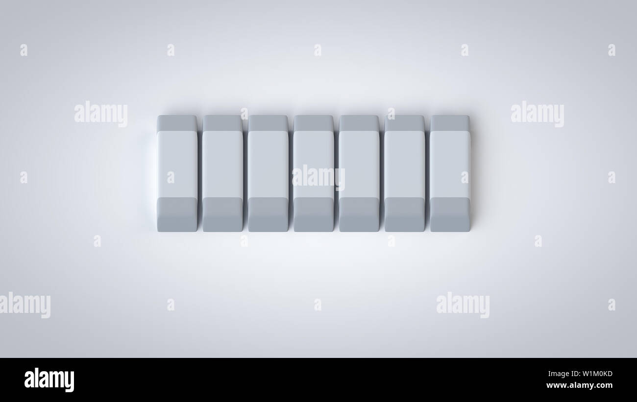 Realistic 3D rendering eraser, on white background with soft shadows in ...